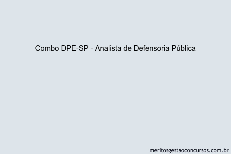 Combo DPE-SP - Analista de Defensoria Pública Download Grátis